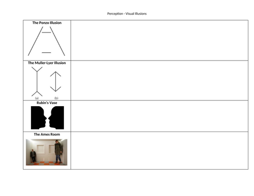 AQA GCSE Psychology: Paper 1 - PERCEPTION BUNDLE | Teaching Resources