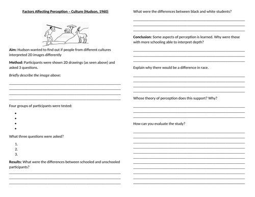 AQA GCSE Psychology: Paper 1 - PERCEPTION BUNDLE | Teaching Resources