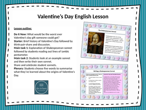 Valentine's Day English Lesson: Write a Shakespearean Sonnet ...
