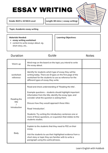 Academic Essay (British Style) | Teaching Resources