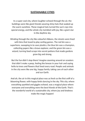Sustainable Cities | Teaching Resources
