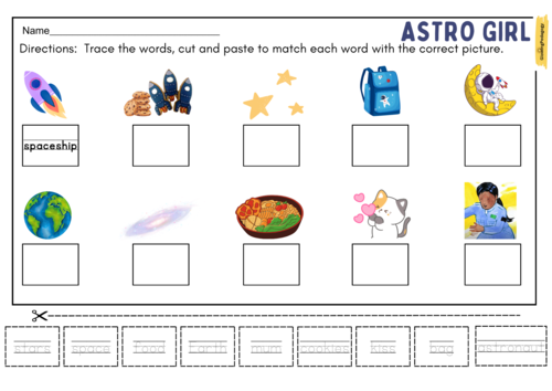 NOUNS Astro Girl Vocabulary Activities Sentences | Teaching Resources