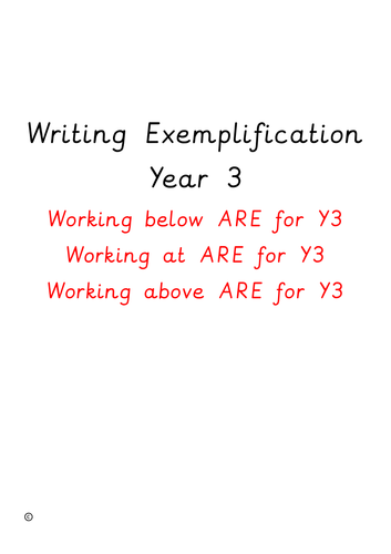 Writing Exemplification Booklet - Year 3 | Teaching Resources