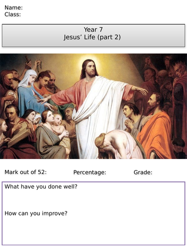 KS3 Jesus life assessment | Teaching Resources