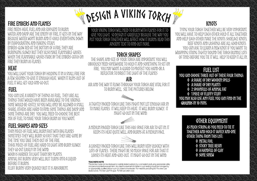 Viking Torch DT Day Challenge | Teaching Resources