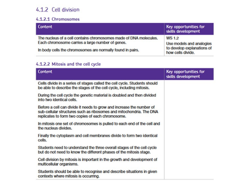 GCSE - chromosomes, mitosis and cell cycle | Teaching Resources
