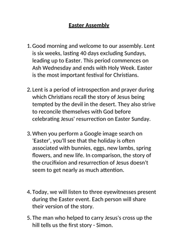 Easter Assembly Script and PPT KS2 | Teaching Resources