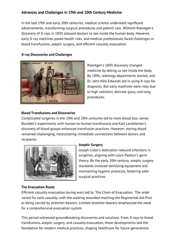 Reading Comprehension for Medical Advancements WWI - British Sector ...