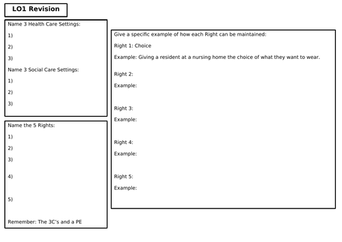 CNAT H&SC RO32 Revision Sheets | Teaching Resources