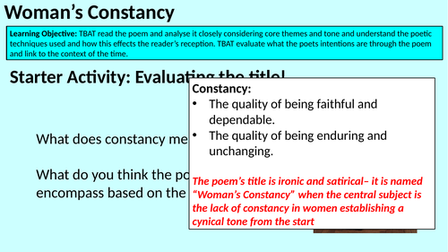 Woman’s Constancy by John Donne Lesson | Teaching Resources