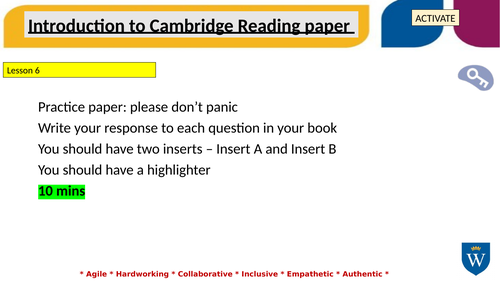 KS3- Cambridge style - Questions | Teaching Resources