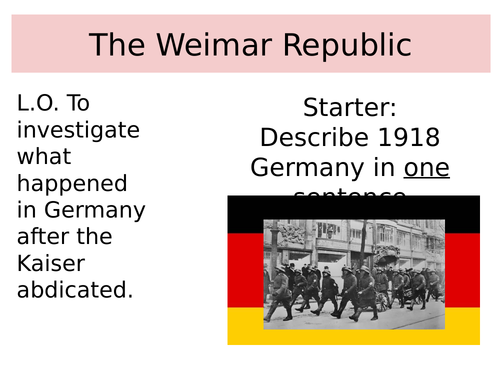 What was the Weimar Republic? | Teaching Resources