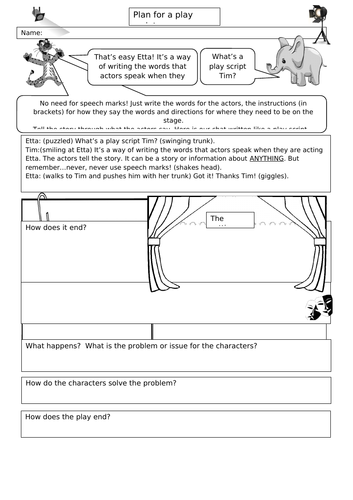 Playscript Template KS1 and KS2 | Teaching Resources