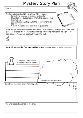 KS1 & 2 Mystery story planning template | Teaching Resources