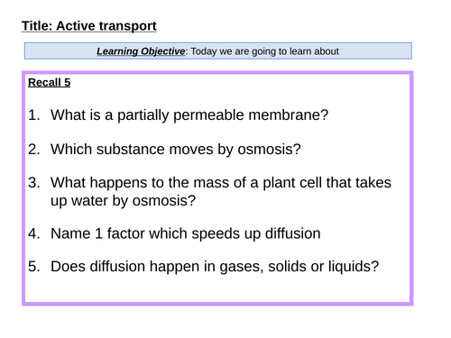 Active transport | Teaching Resources