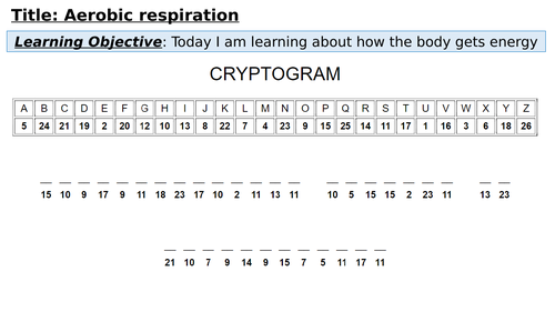 Aerobic respiration | Teaching Resources