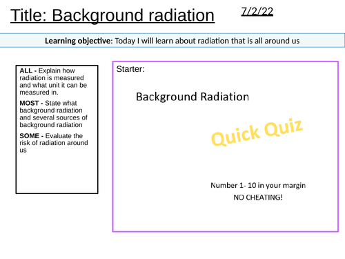 Background radiation | Teaching Resources