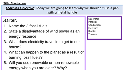 KS3 Conduction (new content) | Teaching Resources
