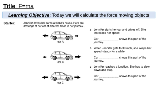 KS3/4 F=ma | Teaching Resources