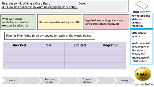 A Christmas Carol: Writing a Diary Entry | Teaching Resources