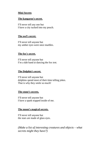 Poetry year 4 Two Weeks of Planning Magic Box Kit wright Material ...