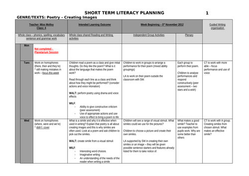 Poetry year 4 Two Weeks of Planning Magic Box Kit wright Material ...