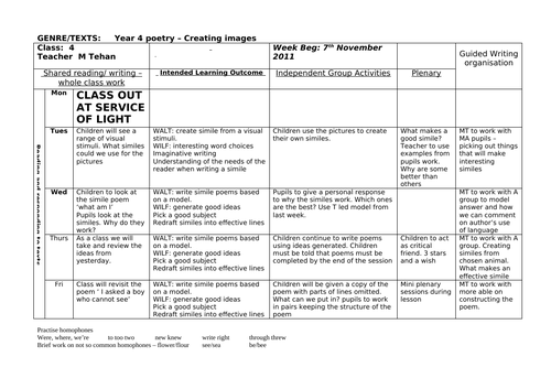 Poetry year 4 Two Weeks of Planning Magic Box Kit wright Material ...