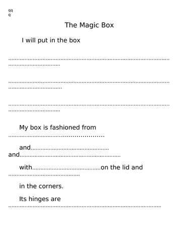 Poetry year 4 Two Weeks of Planning Magic Box Kit wright Material ...