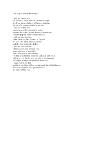 Poetry year 4 Two Weeks of Planning Magic Box Kit wright Material ...