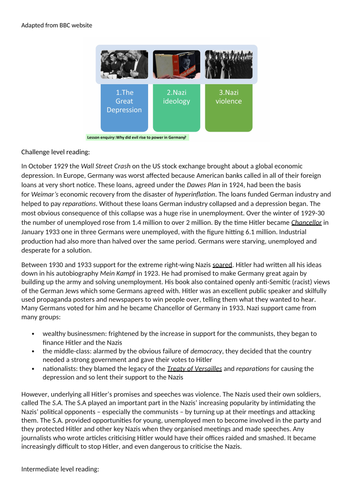 Rise of Nazis (complete lesson) | Teaching Resources