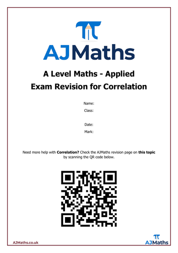 A Level Maths | Correlation (Year 1) | Teaching Resources