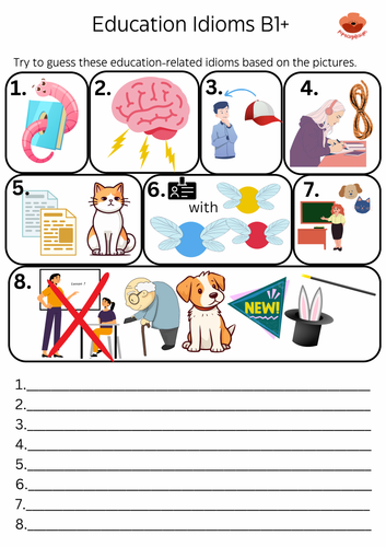 ESL Education Idioms Worksheet, common English idioms about education | Teaching Resources