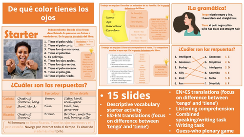 Viva 1, Module 4.2 - De qué color tienes los ojos | Teaching Resources