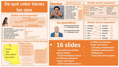 Viva 1, Module 4.2 - De qué color tienes los ojos | Teaching Resources