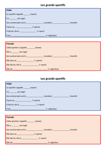 Je fais du sport - faire & jouer | Teaching Resources