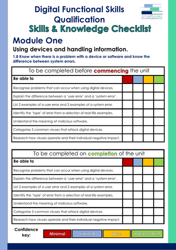 Digital Functional Skills - Mod 1 - Using Devices & Handling Information - 1.8 - Device Errors ...