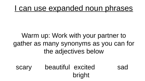 I can use expanded noun phrases | Teaching Resources