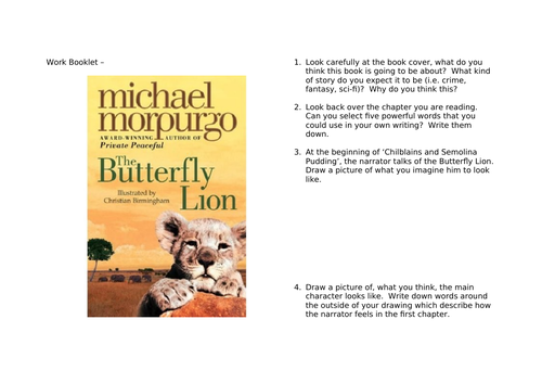 Michael Morpurgo The Butterfly Lion Planning Questions Information ...
