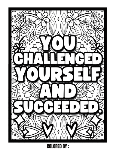 State Testing Encouragement & Mindset Growth, State Testing Coloring ...