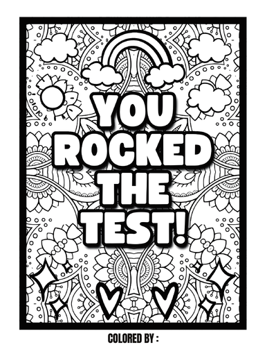 State Testing Encouragement Poster, State Testing Mindfulness Coloring ...
