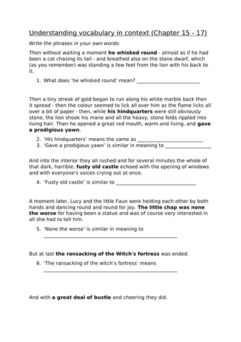 The Lion, the Witch and the Wardrobe Reading Resource | Teaching Resources