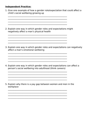 Gender Roles, Identity and Sexual Orientation (Cultural Factors) - BTEC ...