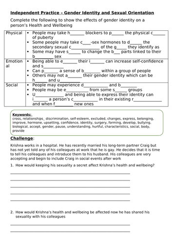 Gender Roles, Identity and Sexual Orientation (Cultural Factors) - BTEC ...