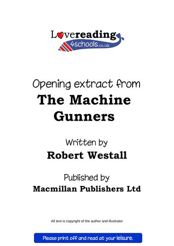 The Machine Gunners - Whole Class Reading Session! | Teaching Resources