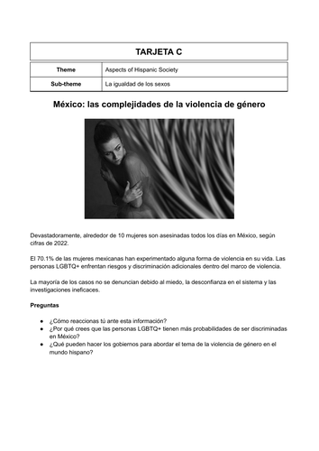 Spanish Speaking Cards Full Set (AQA AS/A level) | Teaching Resources