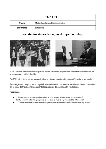 Spanish Speaking Cards Full Set (AQA AS/A level) | Teaching Resources