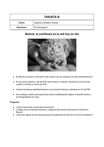 Spanish Speaking Cards Full Set (AQA AS/A level) | Teaching Resources