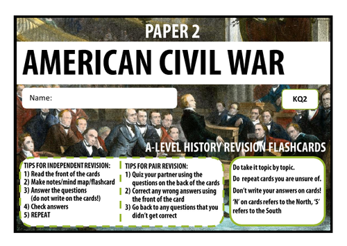 Flashcards 2: History AQA 2J America: A Nation Divided, c1845–1877 ...