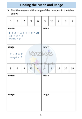 Mean and Range Workbook - Level 1 Functional Skills Maths | Teaching ...