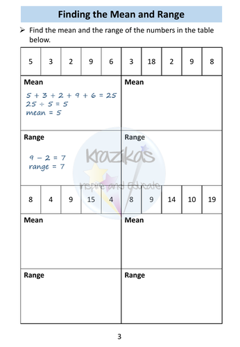 Mean and Range Workbook - Level 1 Functional Skills Maths | Teaching ...